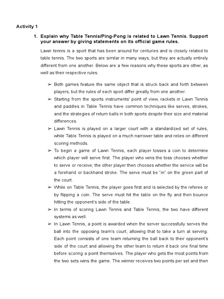 Table Tennis | PDF | Table Tennis | Psychology Table Tennis | PDF | Table Tennis | Psychology