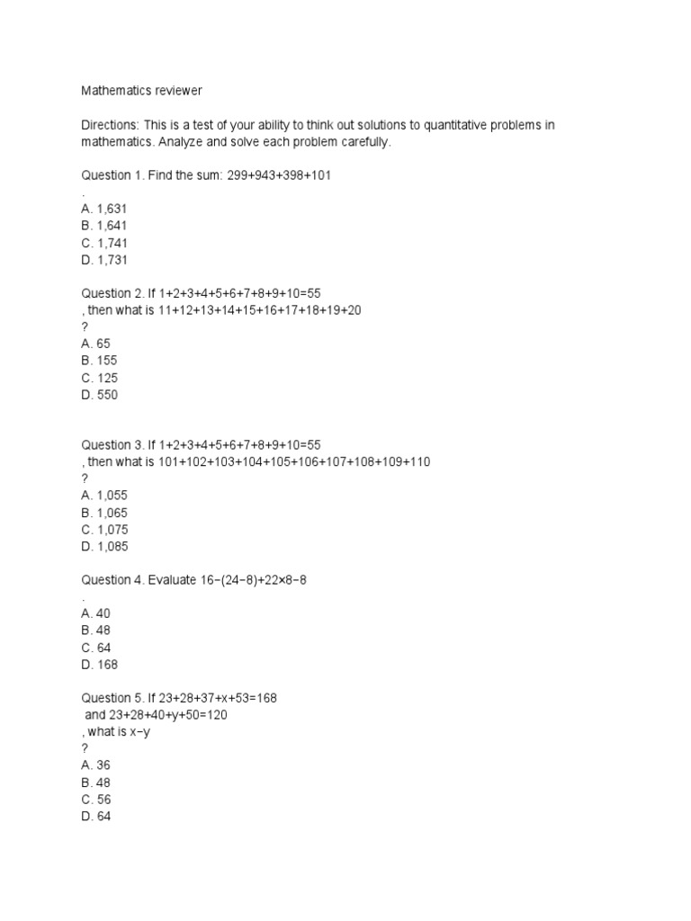 Mathematics Reviewer | PDF | Numbers | Prime Number