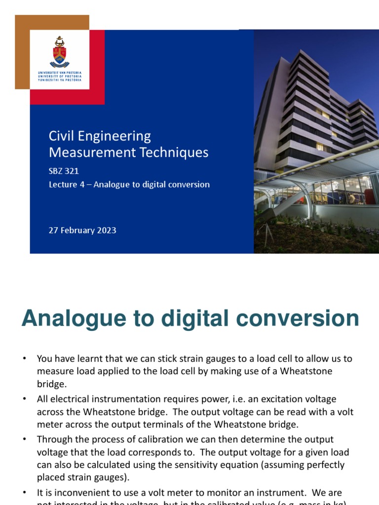Lecture 4 - Analogue To Digital Conversion | PDF