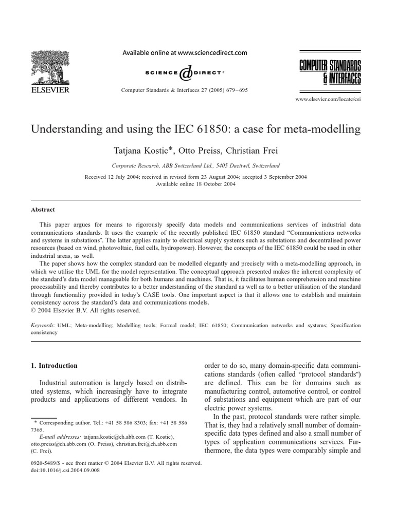 Meta-Modelling IEC 61850 Standards | PDF | Conceptual Model | Data Model