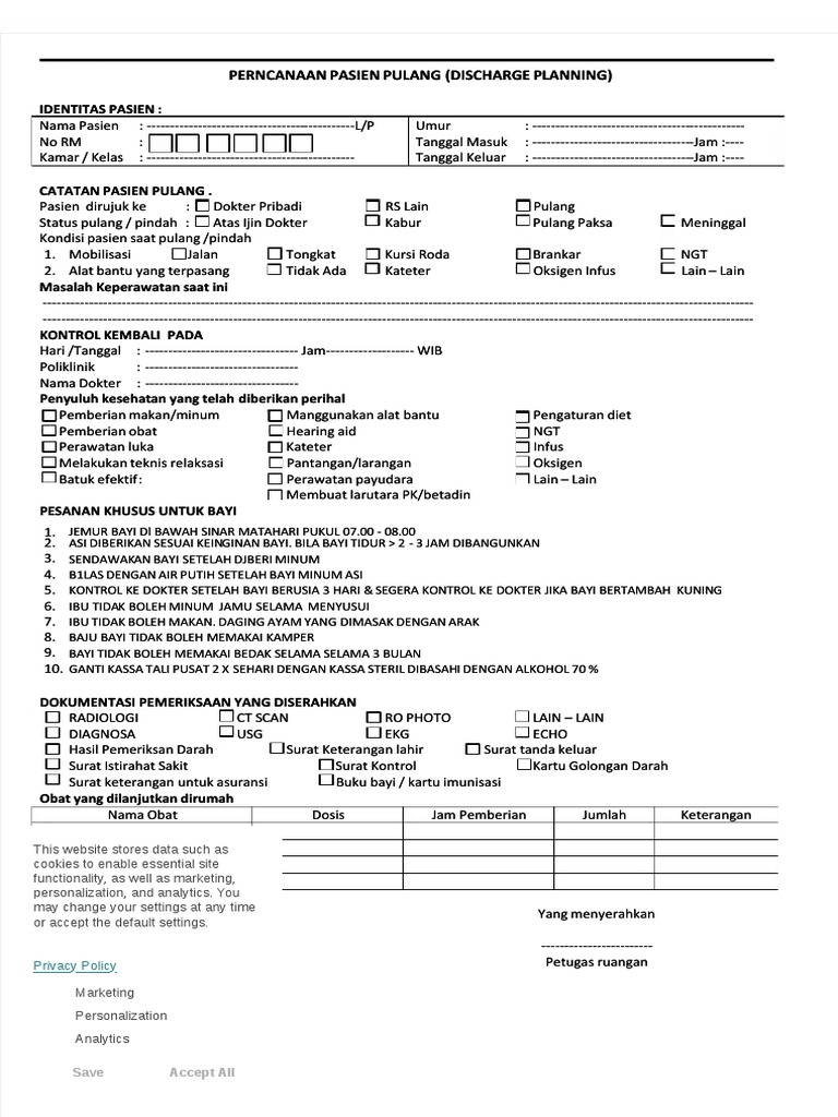 PDF Formulir Perencanaan Pasien Pulang - Compress PDF | PDF | Information Retrieval | Data