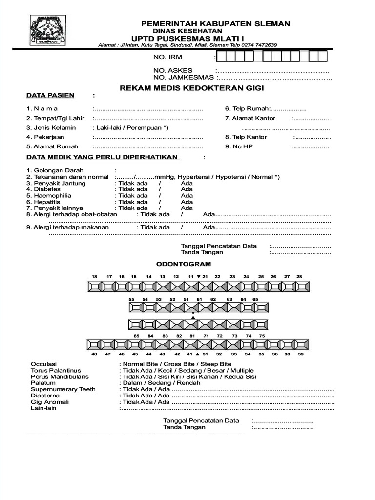 PDF Form Rekam Medik Gigi - Compress PDF | PDF