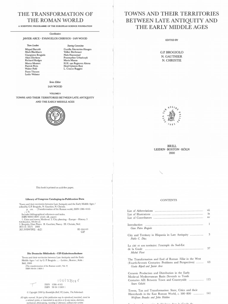 Towns and Their Territories Between Late Antiquity and The Early Middle ...