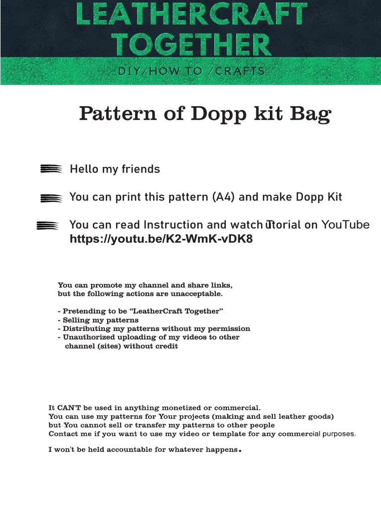Free Dopp Kit Bag Pattern PDF | PDF