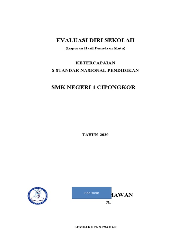 Laporan Evaluasi Diri SMK Darmawan 2020 | PDF | Karier & Perkembangan