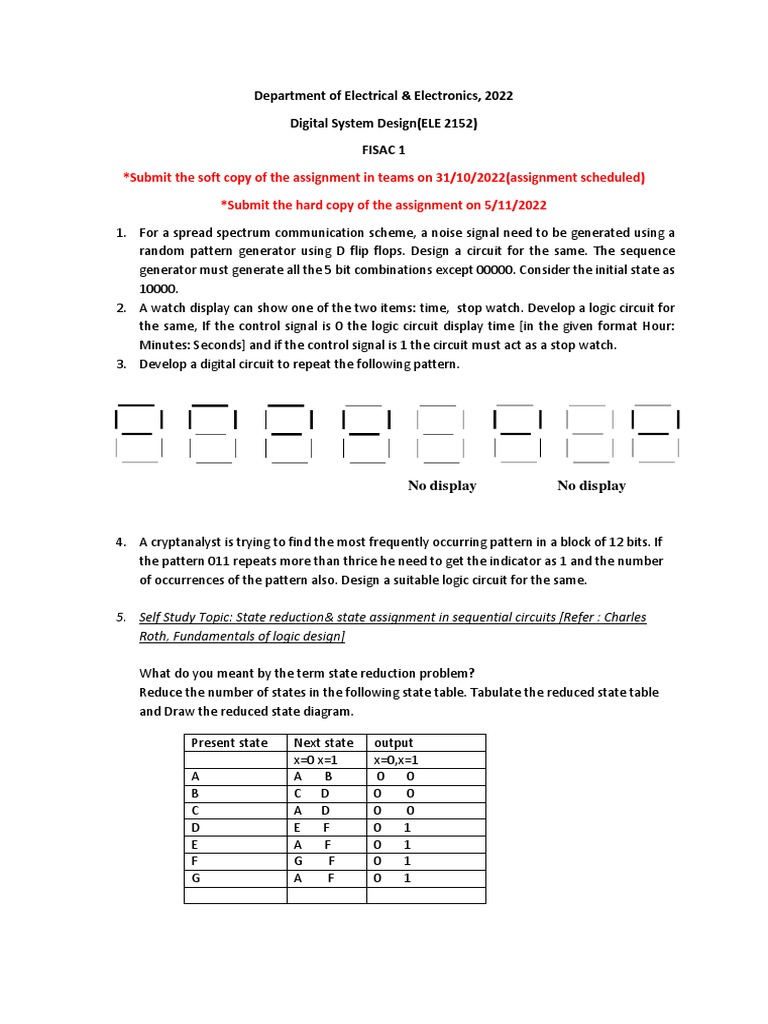 Digital Circuit Design Assignment 2022 | PDF