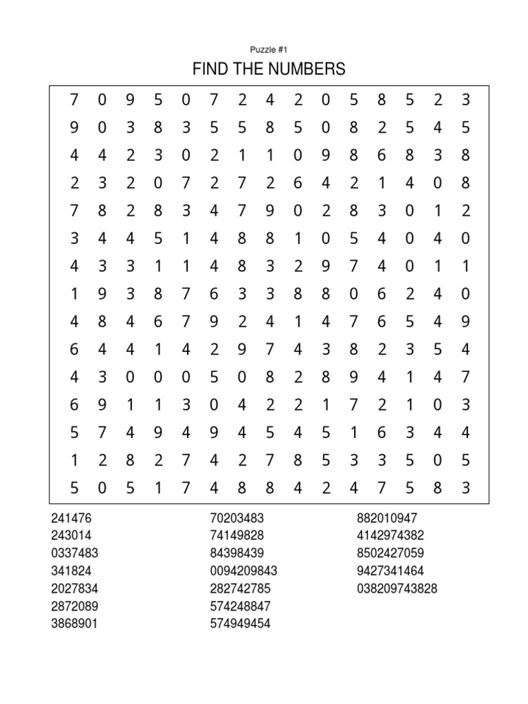 Find the hidden numbers | PDF