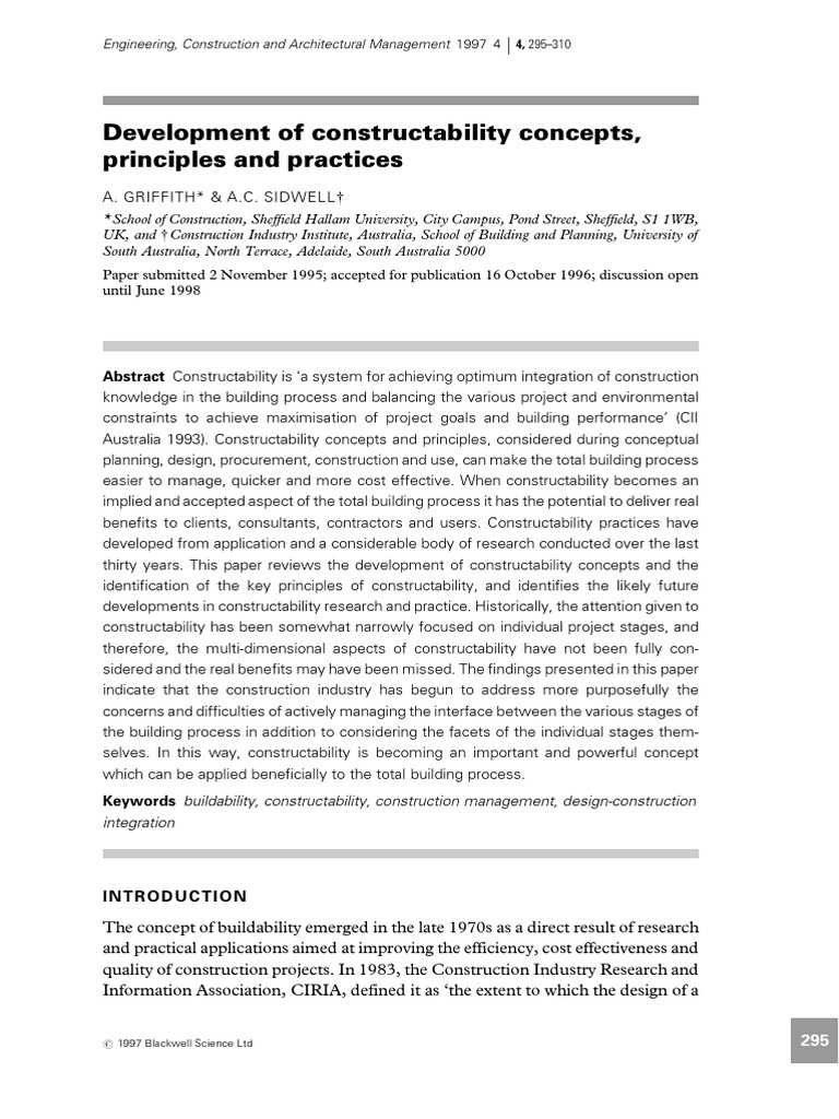 Constructability Concepts in Construction | PDF | Design | Project Management