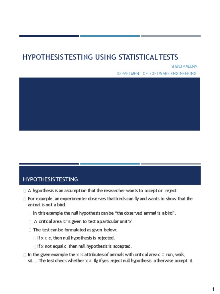 Statistical Tests | PDF | Type I And Type Ii Errors | P Value