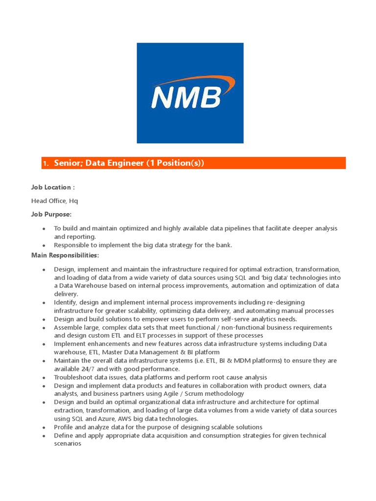 NMB New Vacancies | PDF