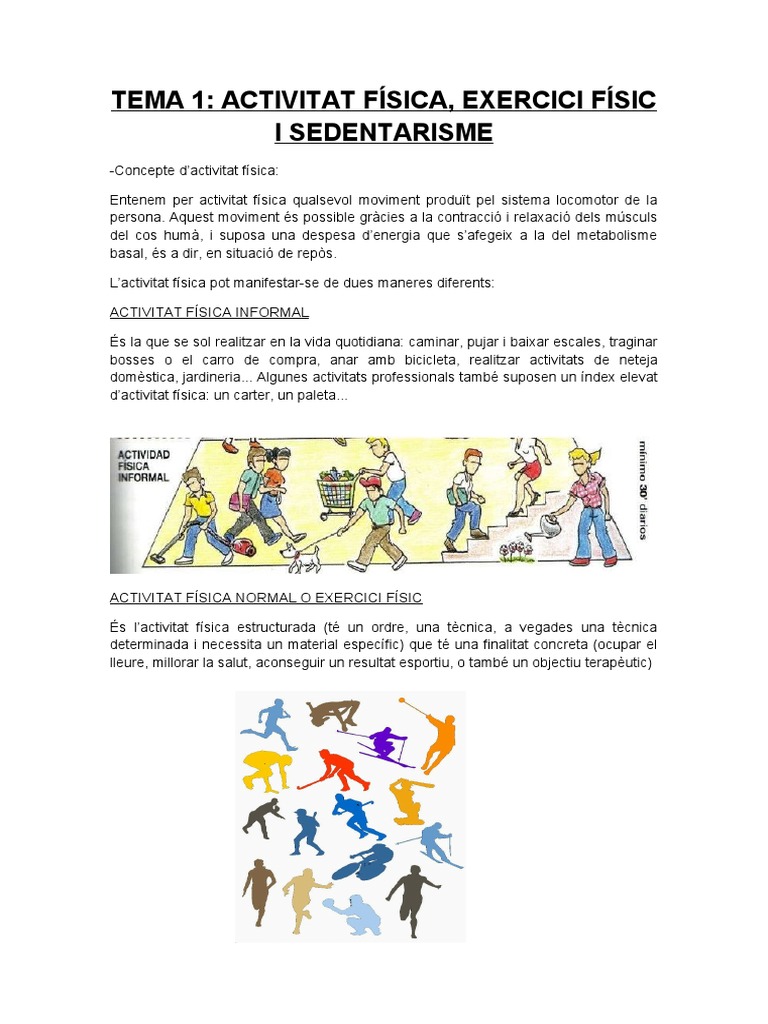 Activitat Física, Exercici Físic I Sedentarisme - Els Beneficis de ...