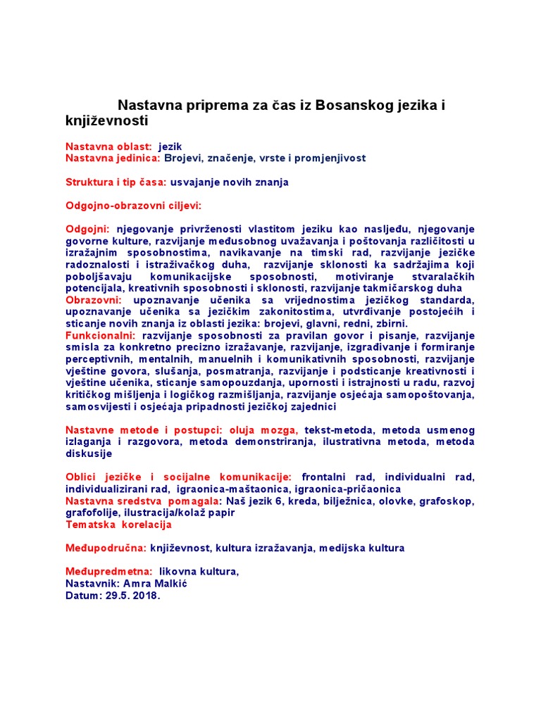 Brojevi - Ogledni Čas Za Milu | PDF