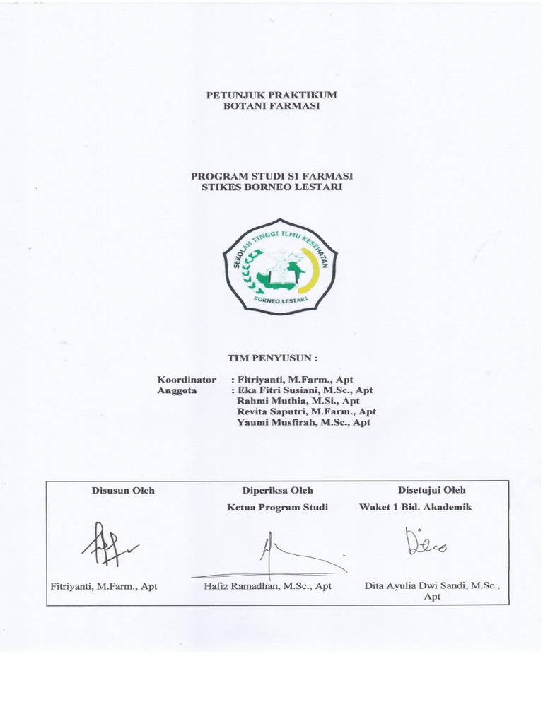 Modul Praktikum Botani Farmasi S-1 (Semester 2) | PDF