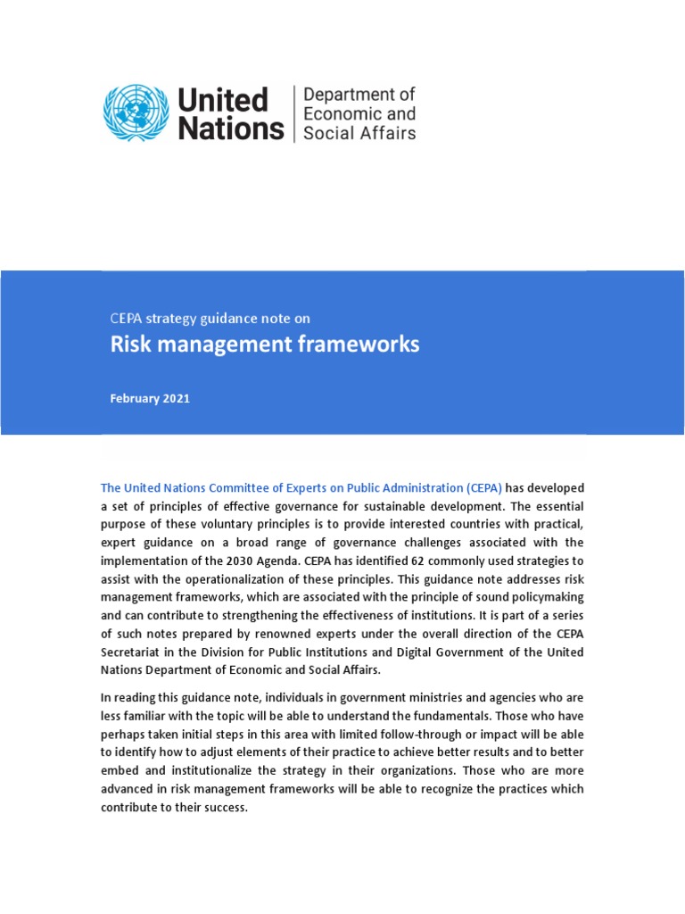 CEPA Guidance on Risk Management Frameworks | PDF | Risk | Risk Management