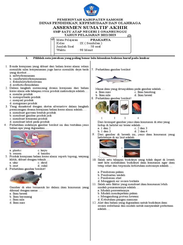 Assesmen Prakarya KLS 9 | PDF