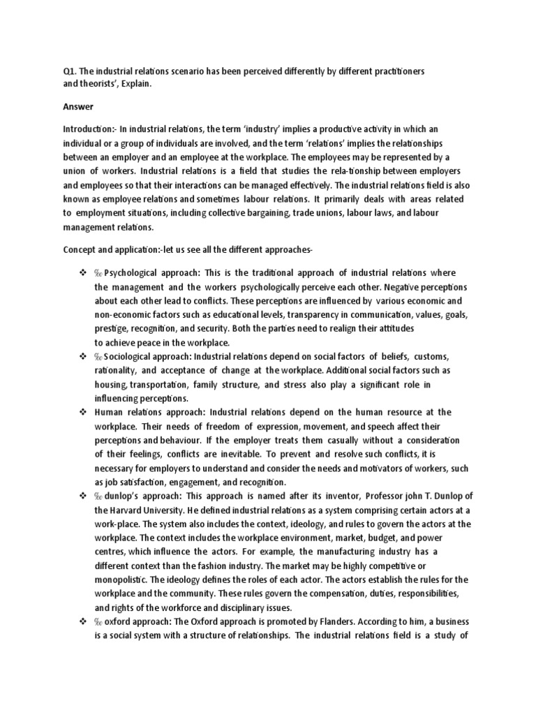 Industrial Relations and Labour Laws | PDF | Economies | Labor