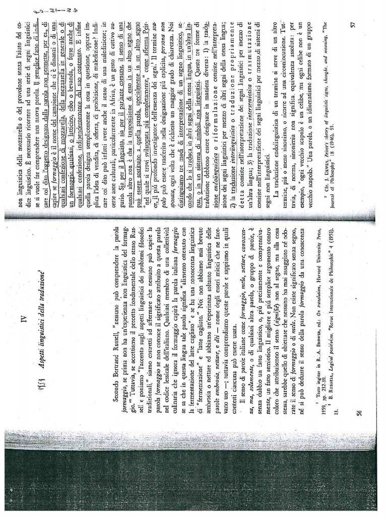 Roman Jakobson - Aspetti Linguistici Della Traduzione | PDF