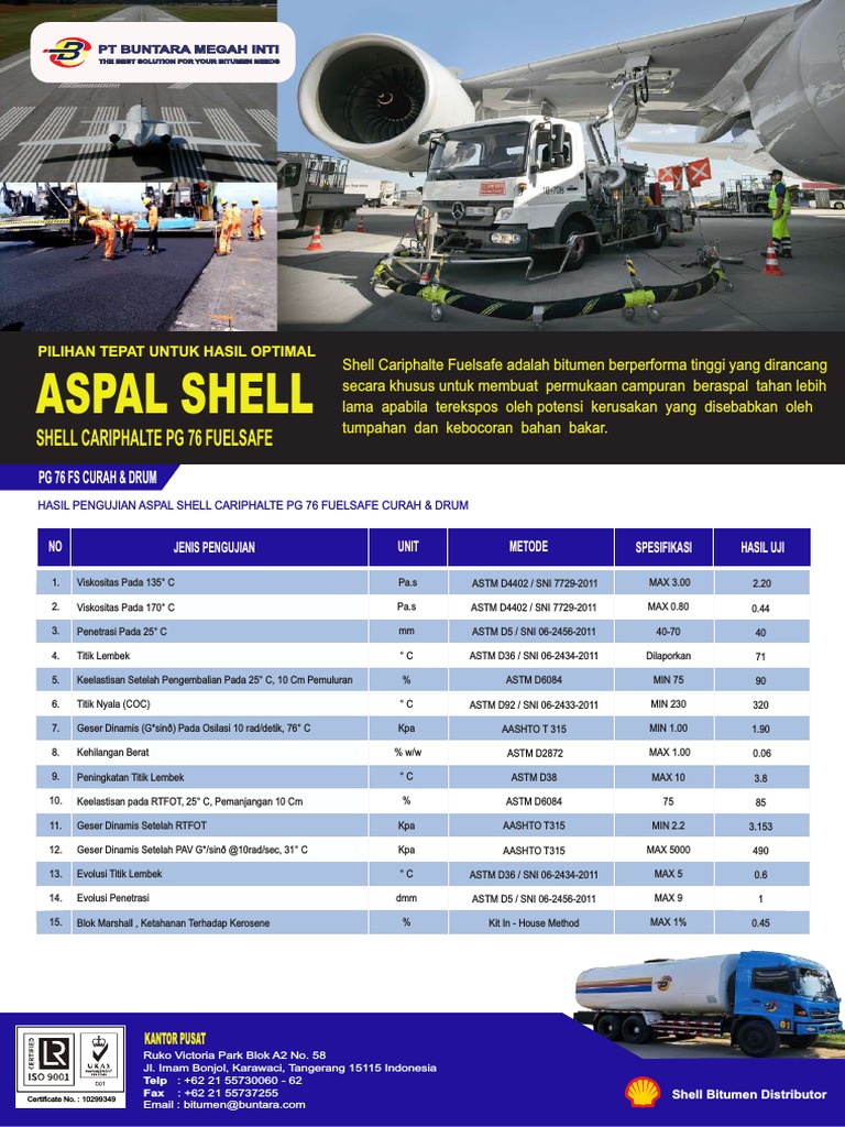 Uji Kualitas Aspal Shell Cariphalte | PDF