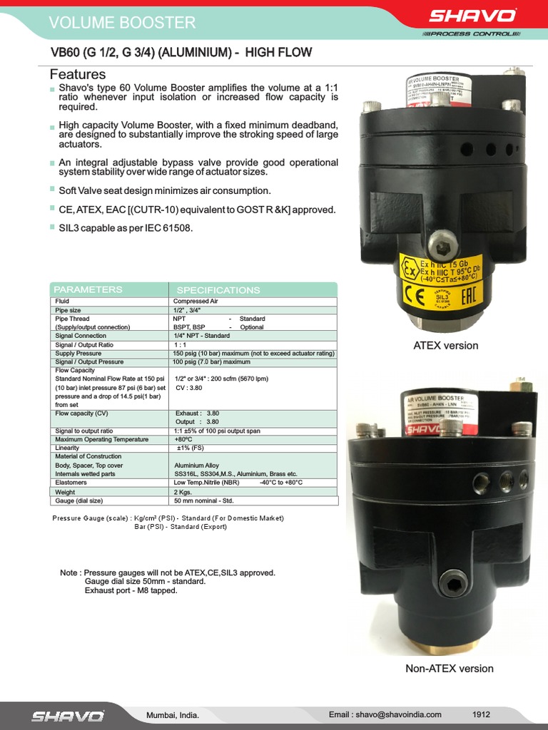 volume_booster_VB60_1-2_3-4-AL | PDF | Valve | Actuator