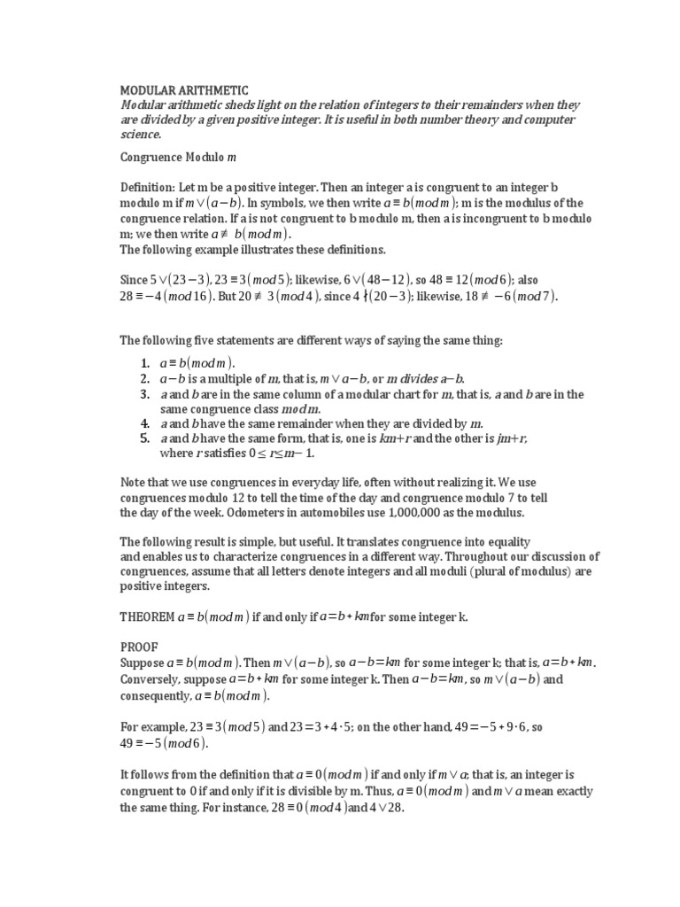 Linear Congruence | PDF | Mathematical Concepts | Group Theory