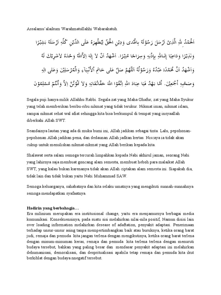 Teks Pidato Tentang PEMUDA | PDF