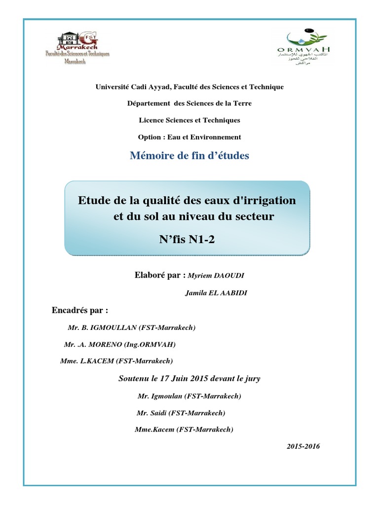 Methode Analyse PDF | PDF | Irrigation | Chimie