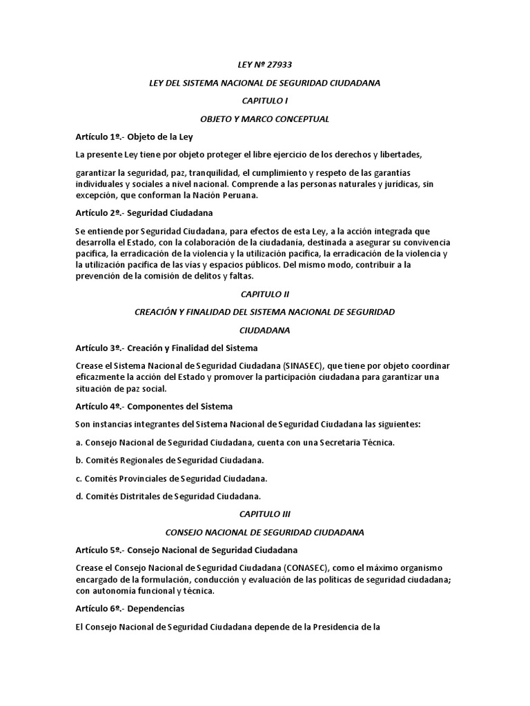 Ley #27933 | PDF | Ministerio (Departamento de Gobierno) | Consejo de ...