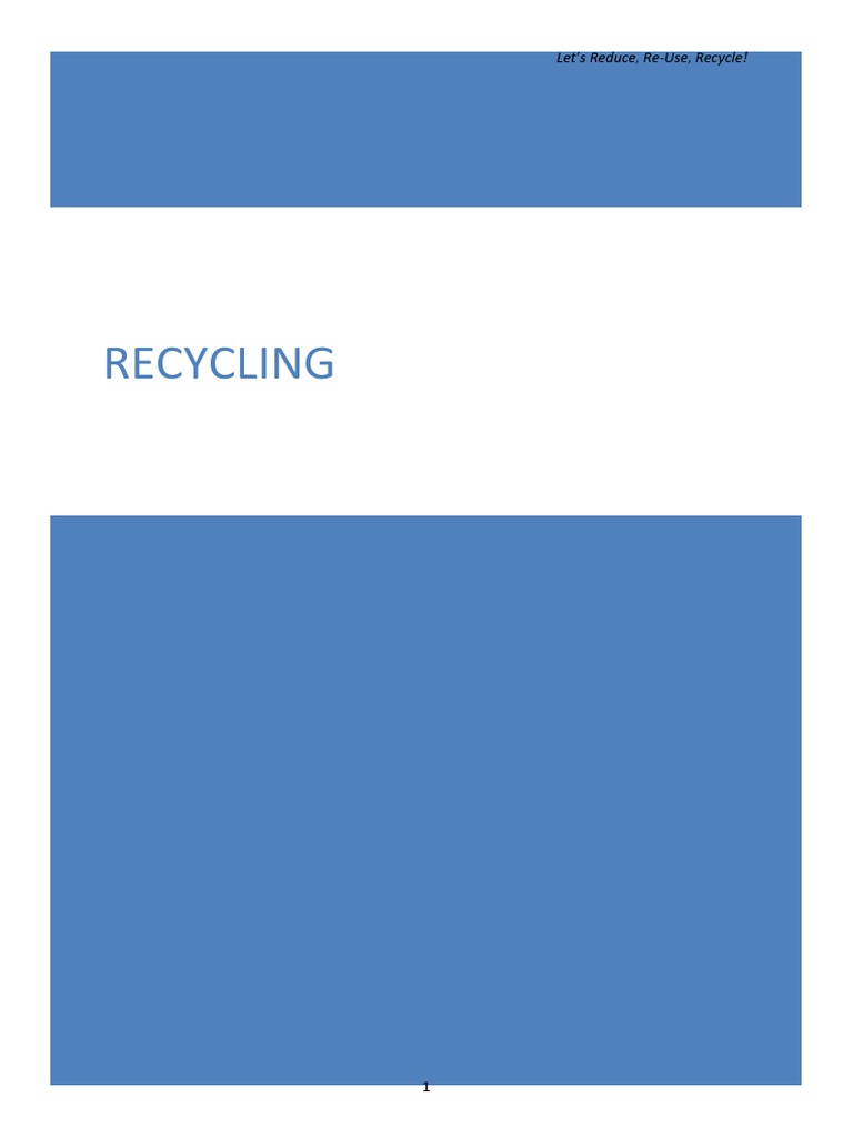 Info Recycling | PDF | Paper | Recycling