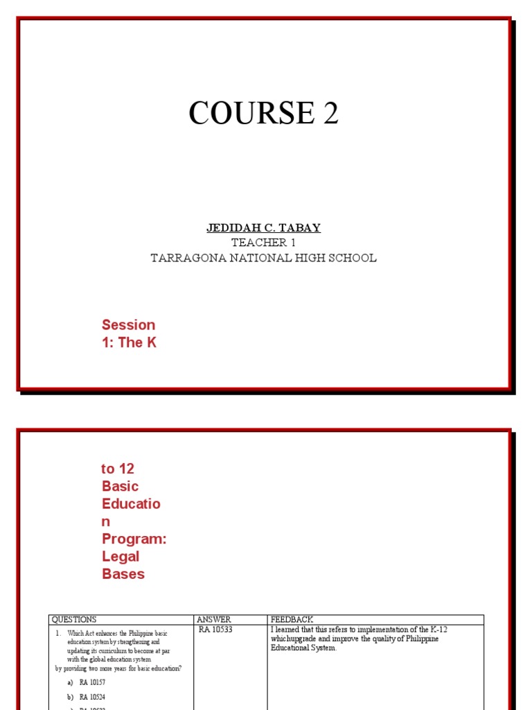 Course 2 Portfolio | PDF | Educational Assessment | Lesson Plan