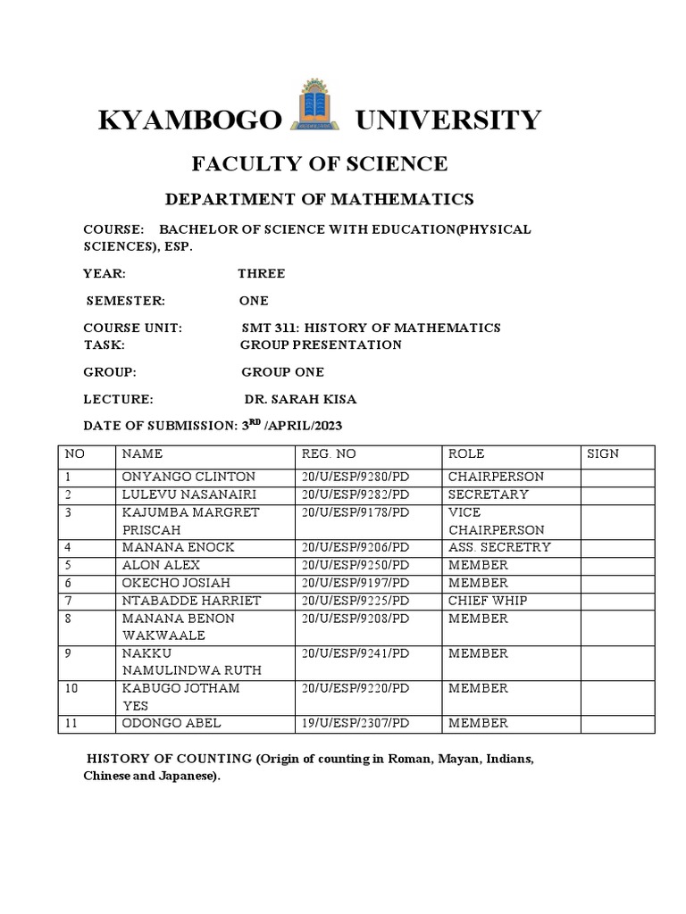 History of Counting-1 | PDF | Numbers | Mathematics