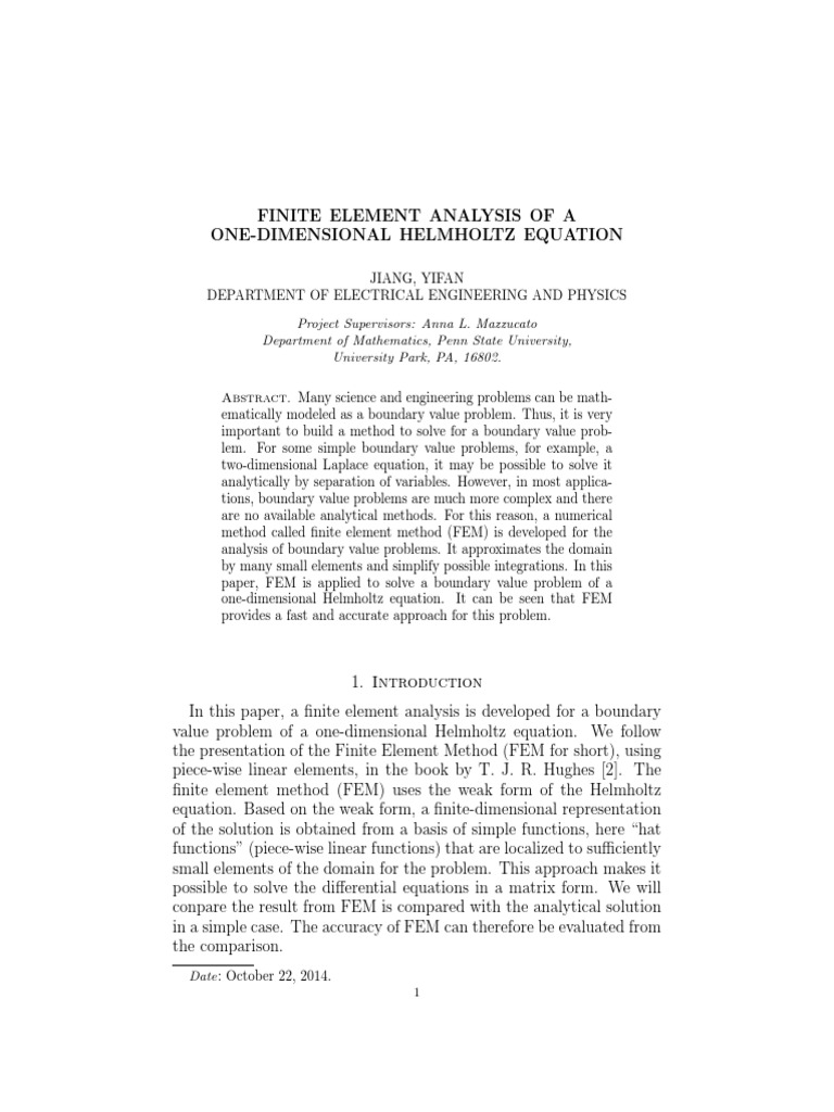 Fem Helmholtz | PDF | Finite Element Method | Partial Differential Equation