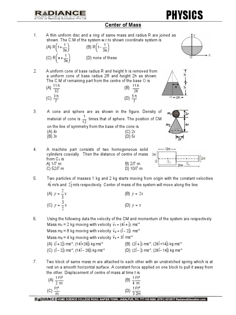 Determining the Center of Mass: Solving Physics Problems Involving the ...