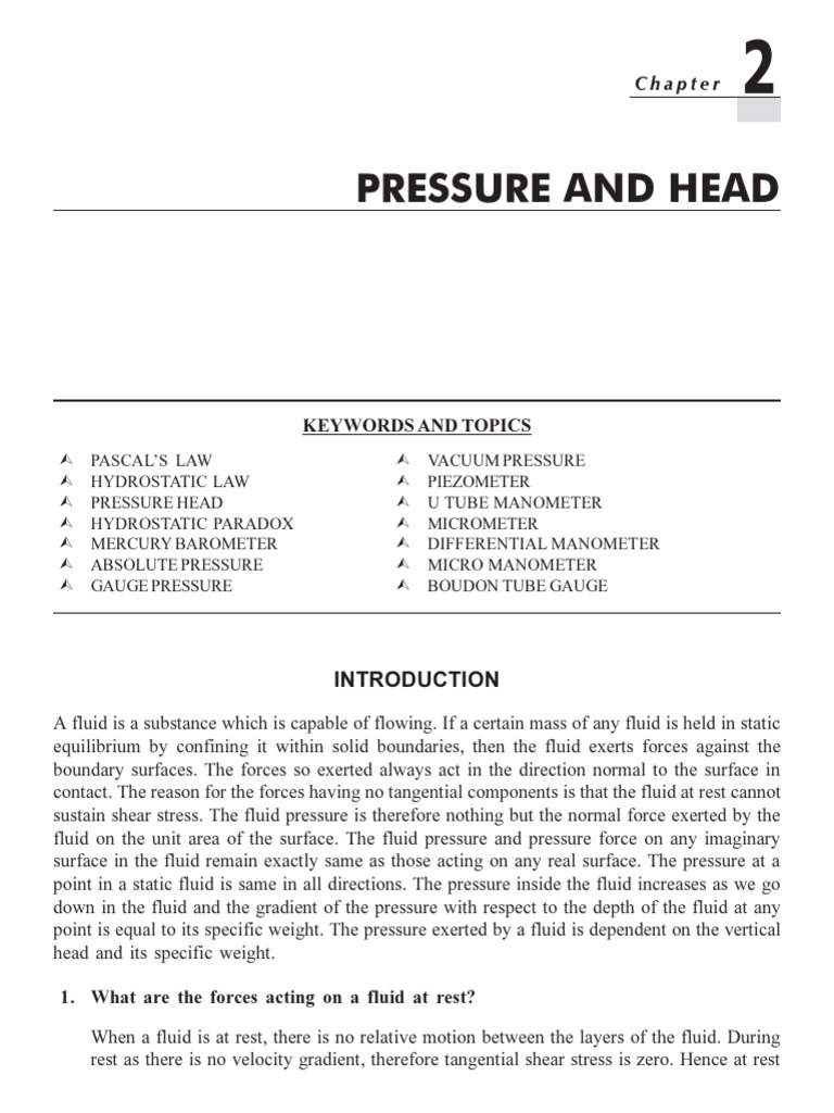 Pressure Measurement - CHL207 | PDF | Pressure | Pressure Measurement