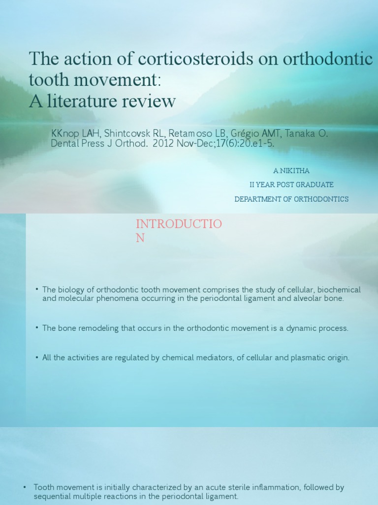 The Action of Corticosteroids On Orthodontic Tooth Movement | PDF | Bone | Inflammation