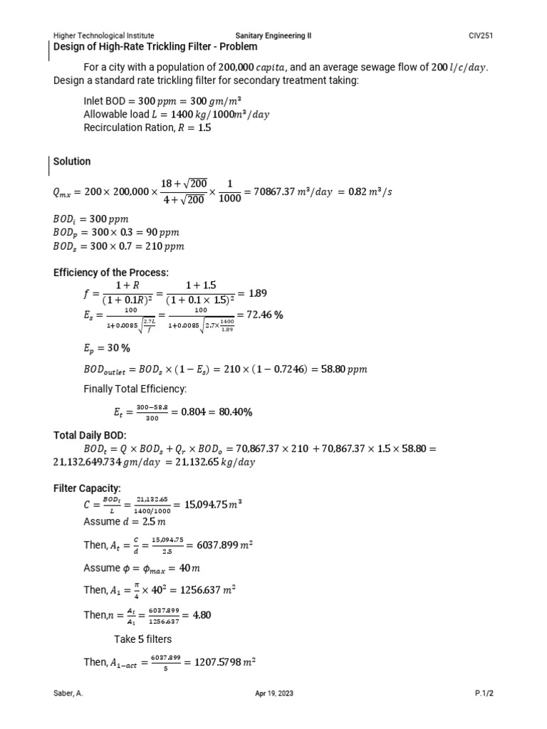 High-Rate Trickling Filter | PDF | Water | Civil Engineering