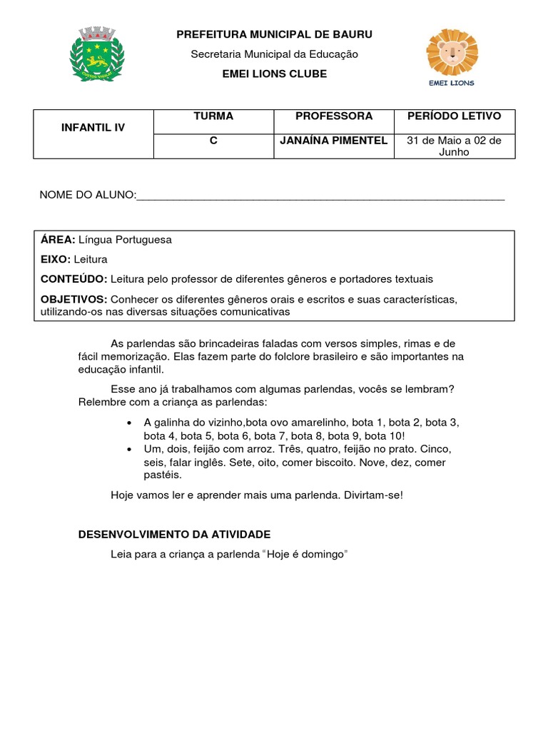 14 Semana - Profa. Janaina | PDF | Geometria | Calendário