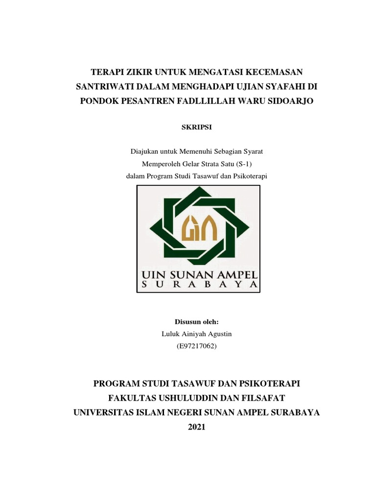 Terapi Zikir Atasi Kecemasan Santriwati | PDF