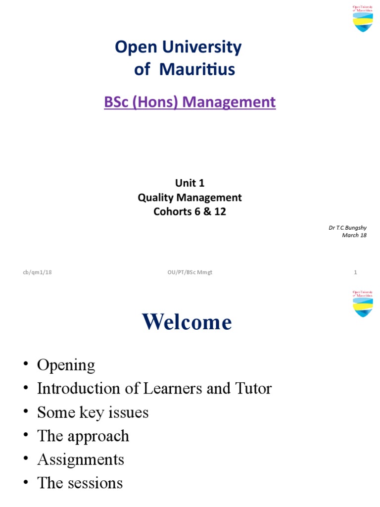 Unit 1-Introduction To Quality Management (QM) | PDF | Quality ...