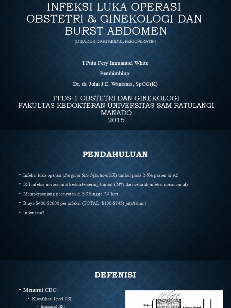 INFEKSI LUKA OPERASI Obstetri dan ginekologi- Dehisensi.pptx | PDF