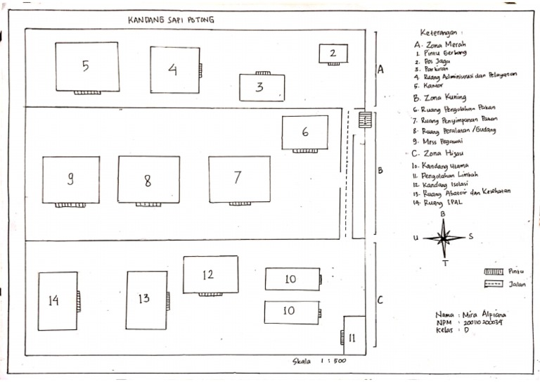 200110200034_Mira Alfiana_Denah Kandang Sapi Potong | PDF