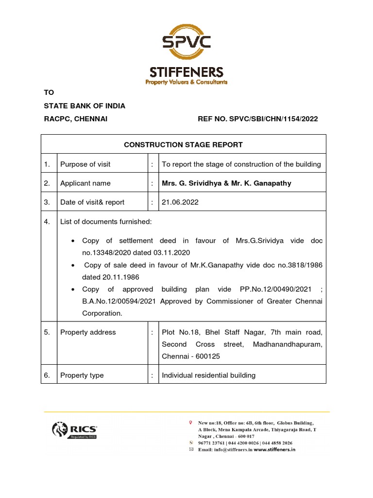 Construction Stage Report: 100% Complete | PDF
