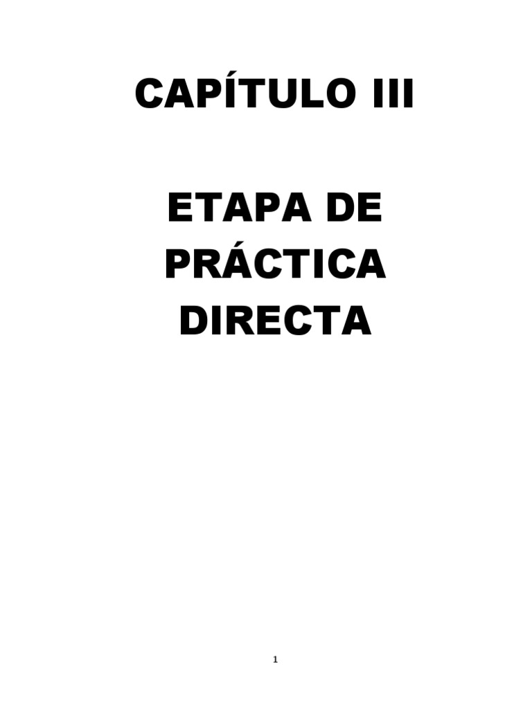 Capítulo Iii Practica Directa Practica Administrativa | PDF