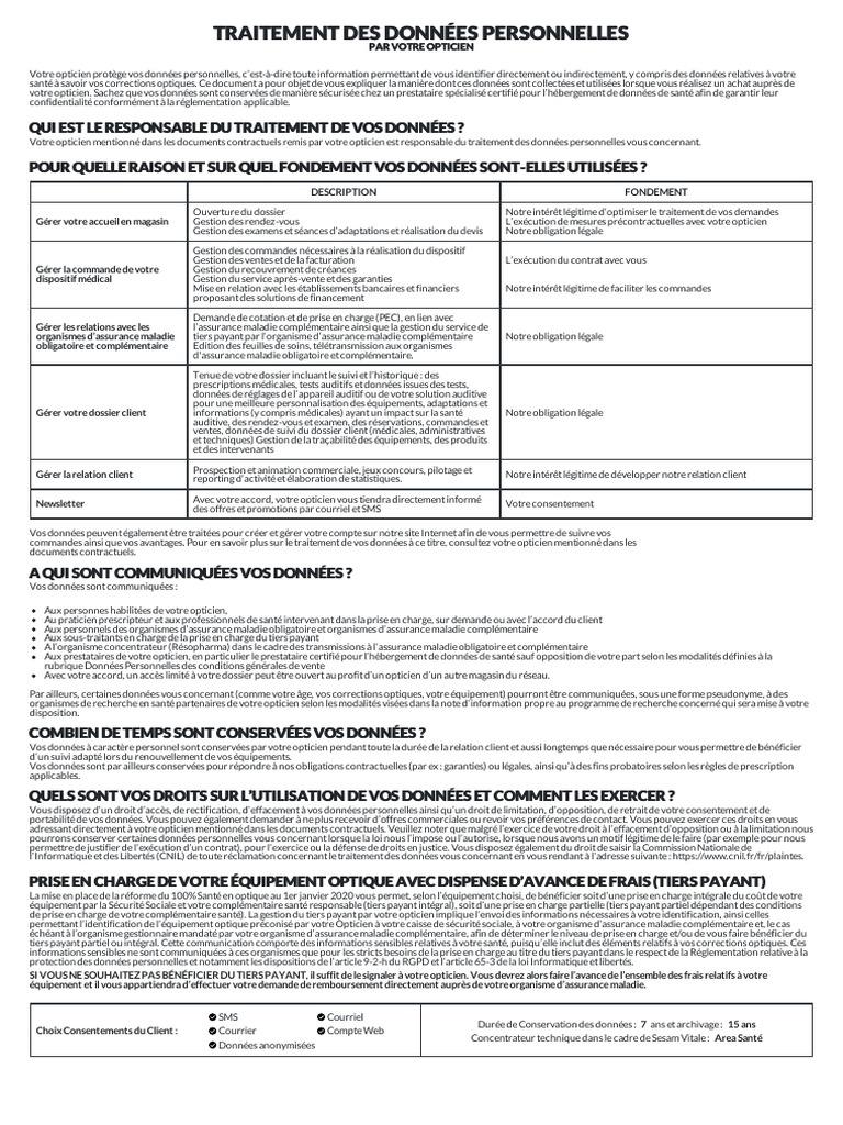 RGPD : Protection des données optiques | PDF | Assurance