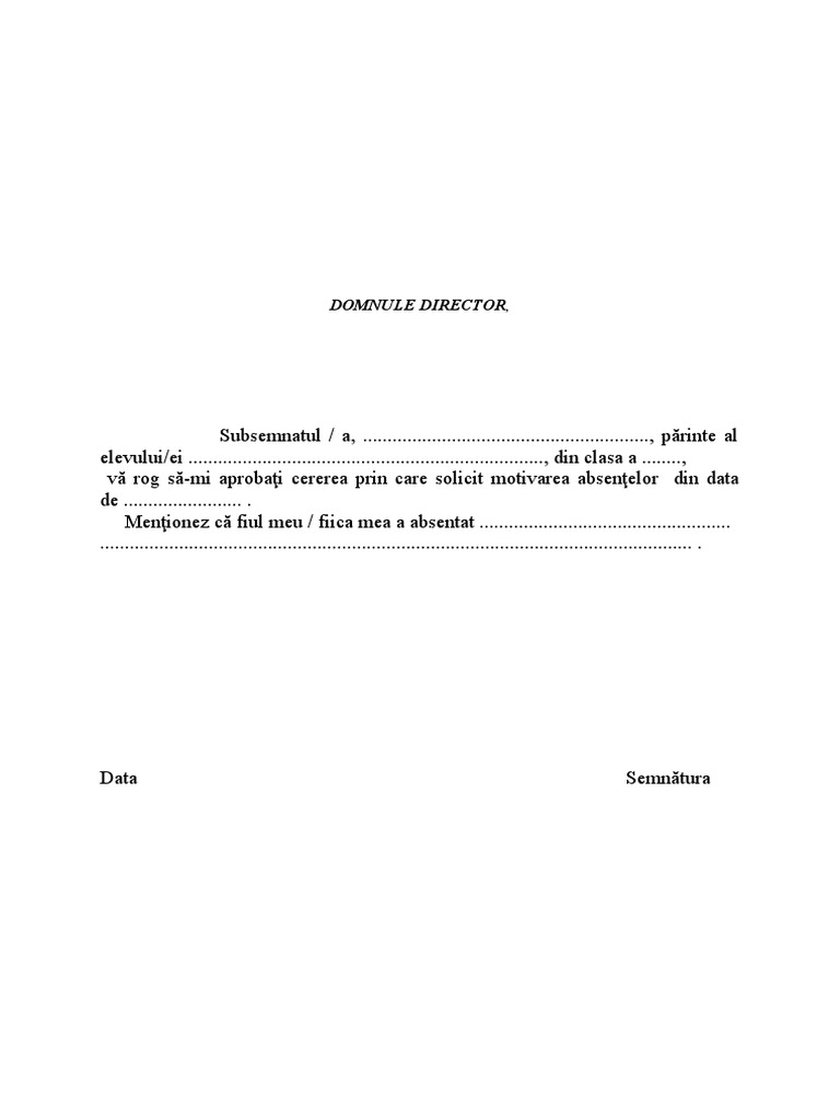 Cerere Invoire Elev | PDF