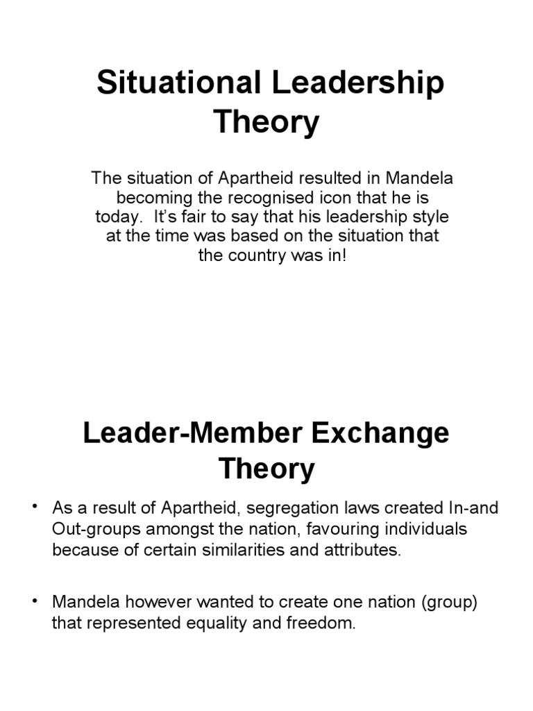 Mandela Leadership Theory | PDF | Leadership | Nelson Mandela