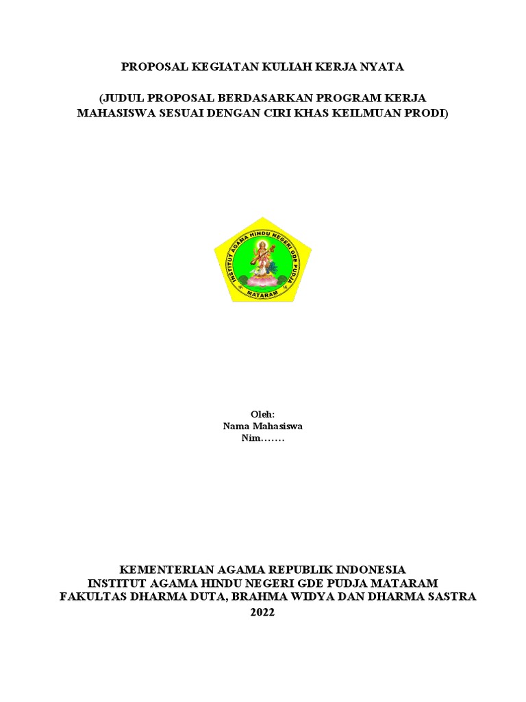 Templete Proposal Kuliah Kerja Nyata | PDF