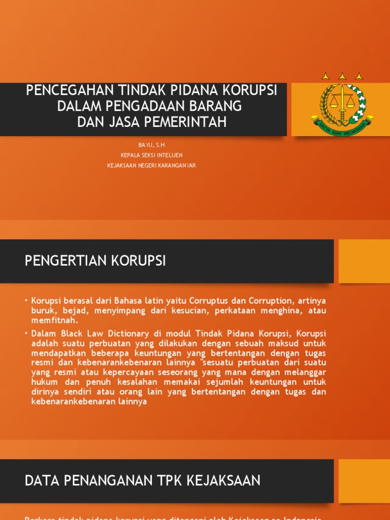 Pencegahan Tindak Pidana Korupsi Dalam Pengadaan Barang | PDF | Politik