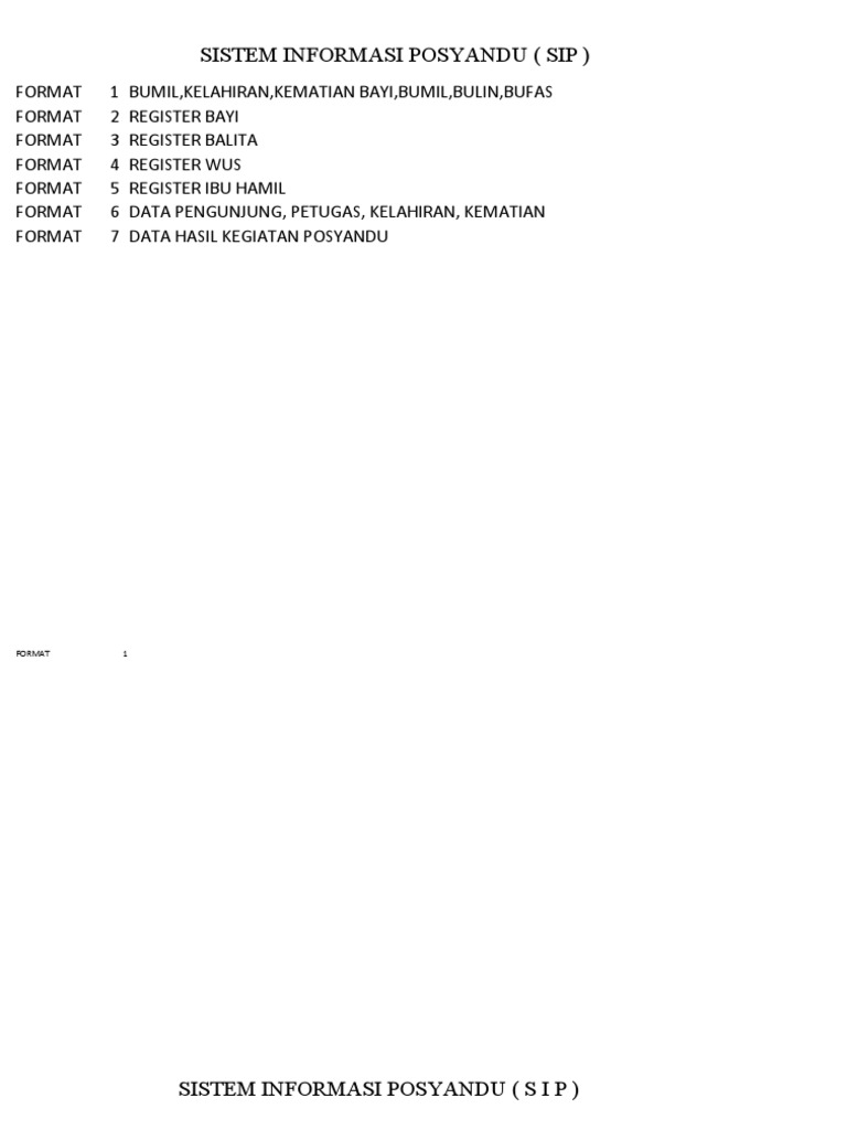Sistem Informasi Posyandu (Sip) | PDF