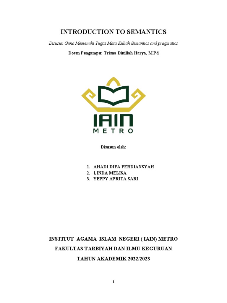 Introduction To Semantics | PDF