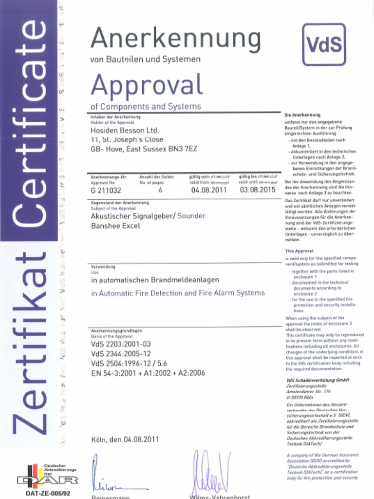 2171 - Vds Certificate Banshee Excel | PDF